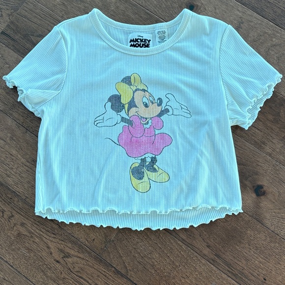 Disney | Shirts & Tops | Minnie Mouse Kids Shirt White With Pink And ...